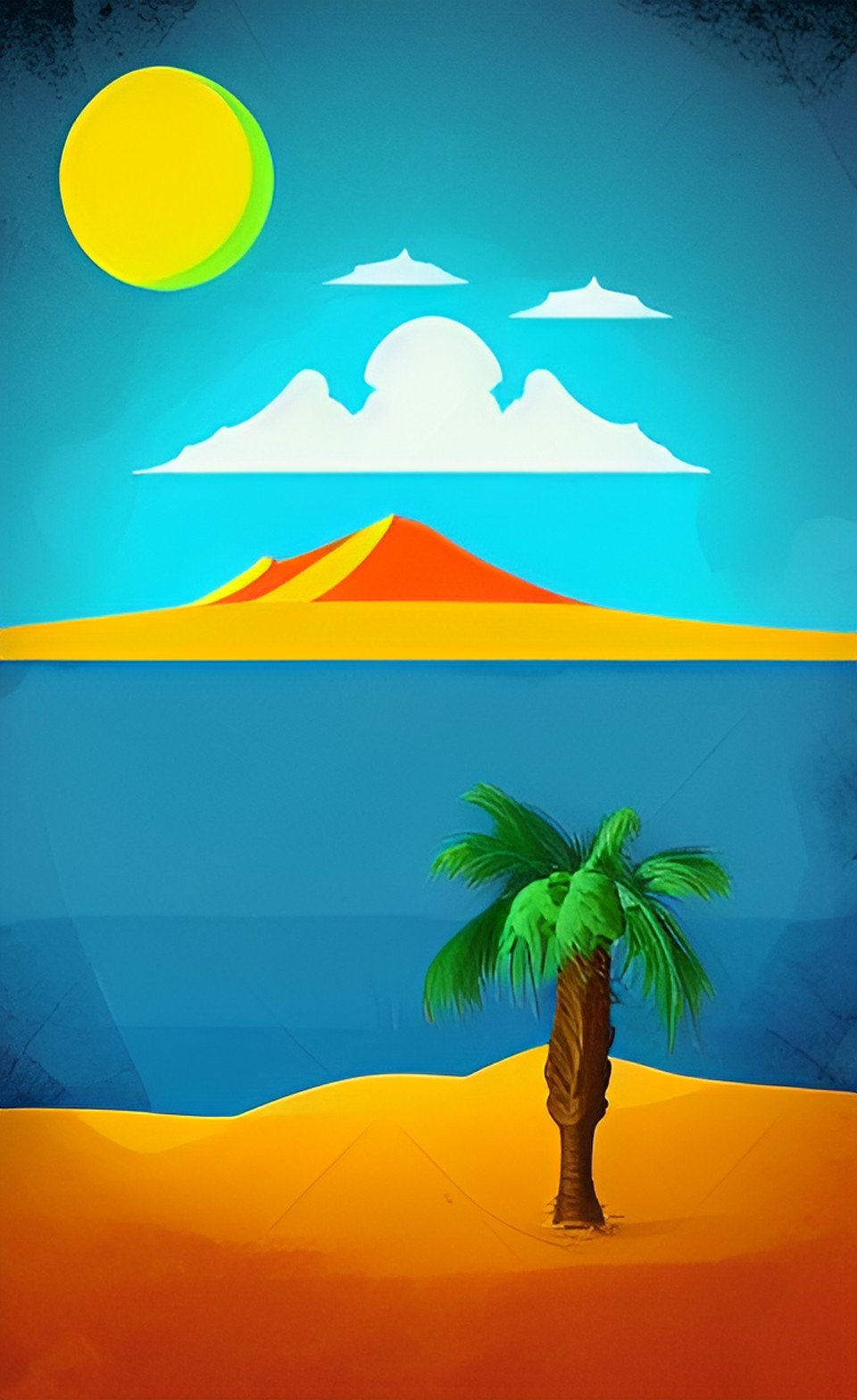 Retro Desert Phone Background, Desert Phone Background, Phone ...