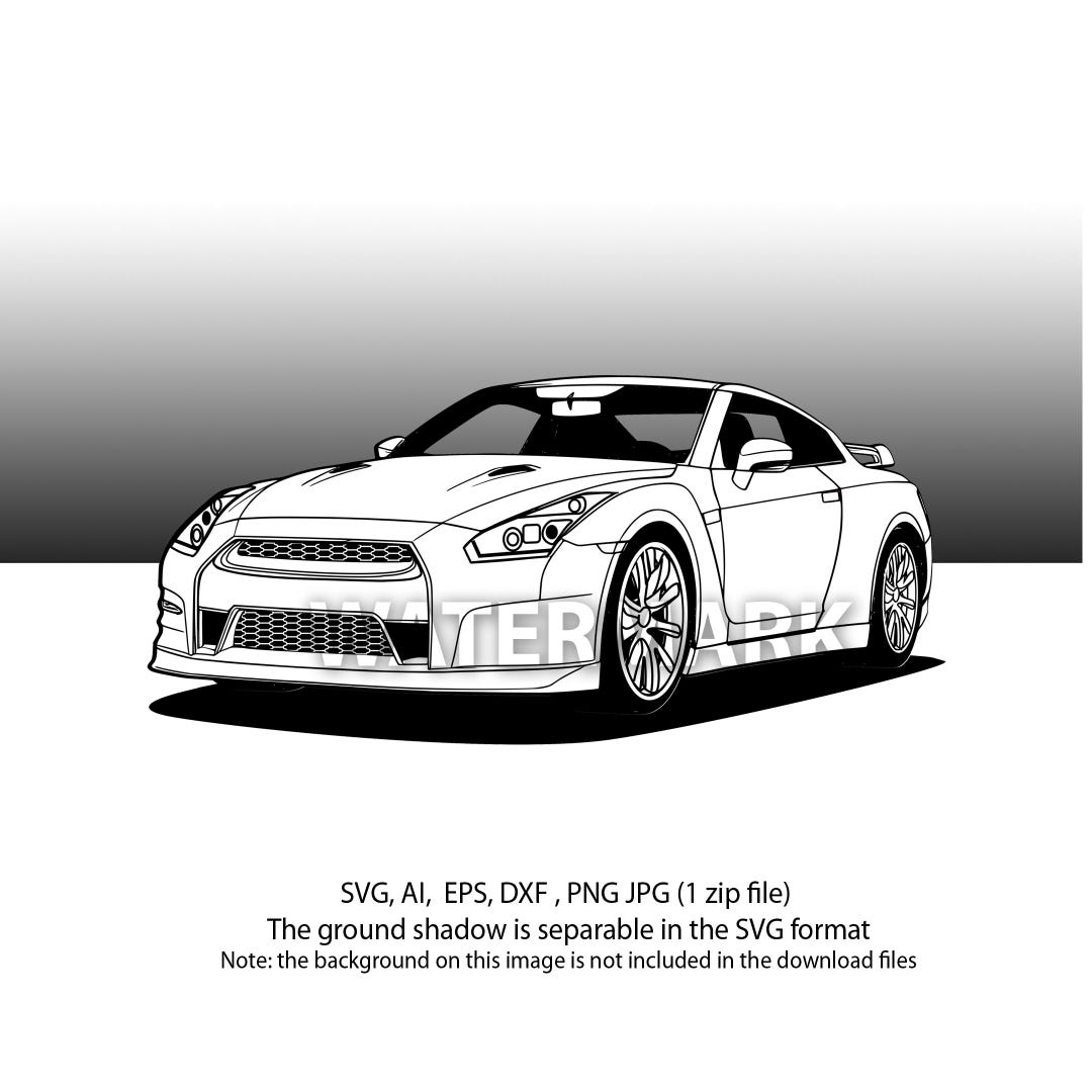 Nissan GTR Svg,ai,dxf,eps,png,jpg - Etsy