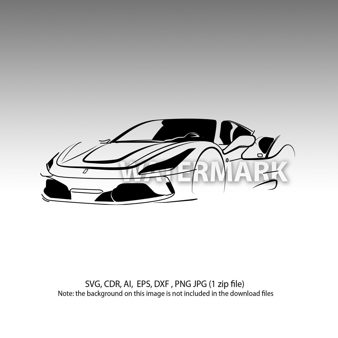 Ferrari Tributo Sketch Svg, Cdr, Eps, Ai, Png, Jpg - Etsy
