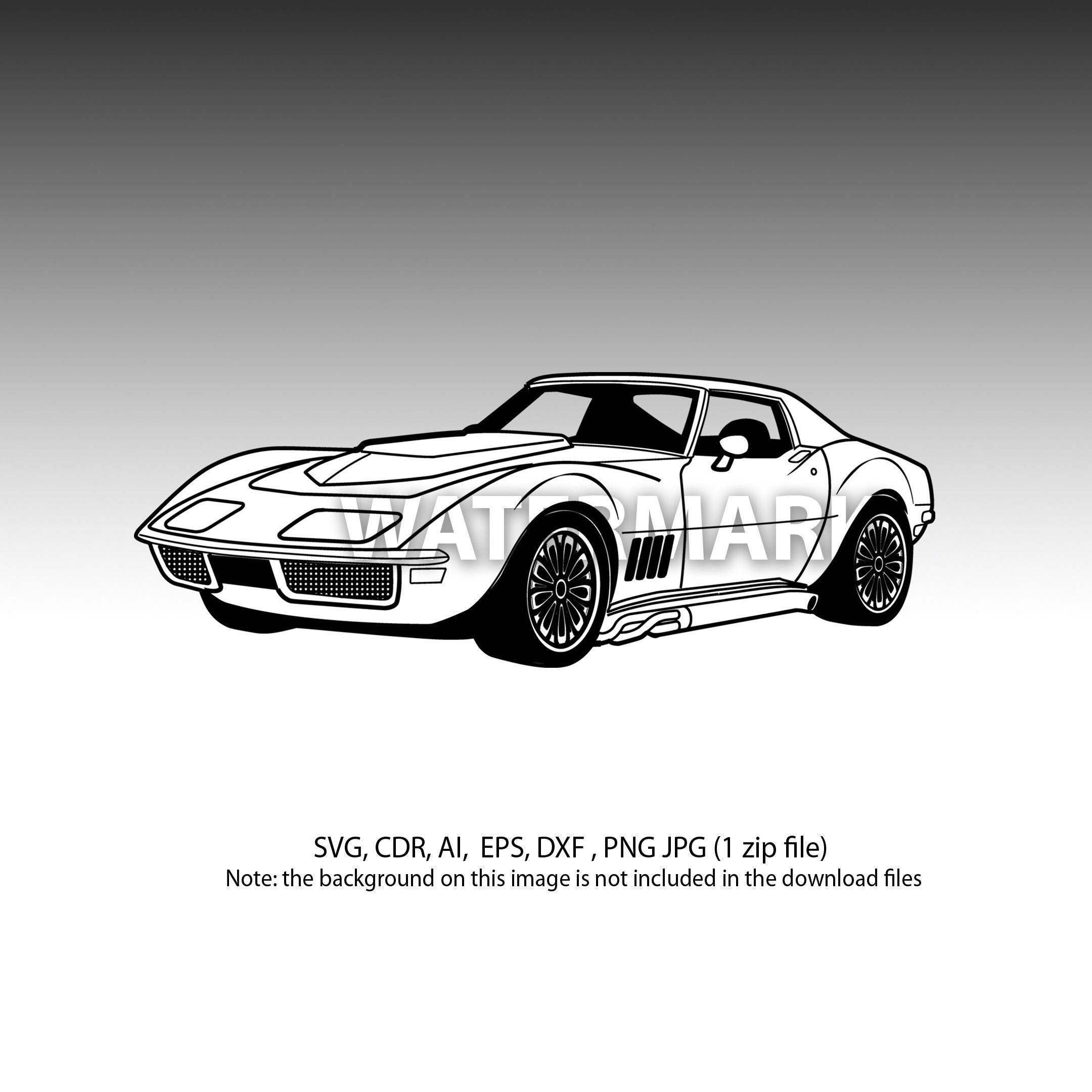 Chevrolet Corvette Stingray 1970 Svg,cdr,ai,dxf,eps,png,jpg - Etsy