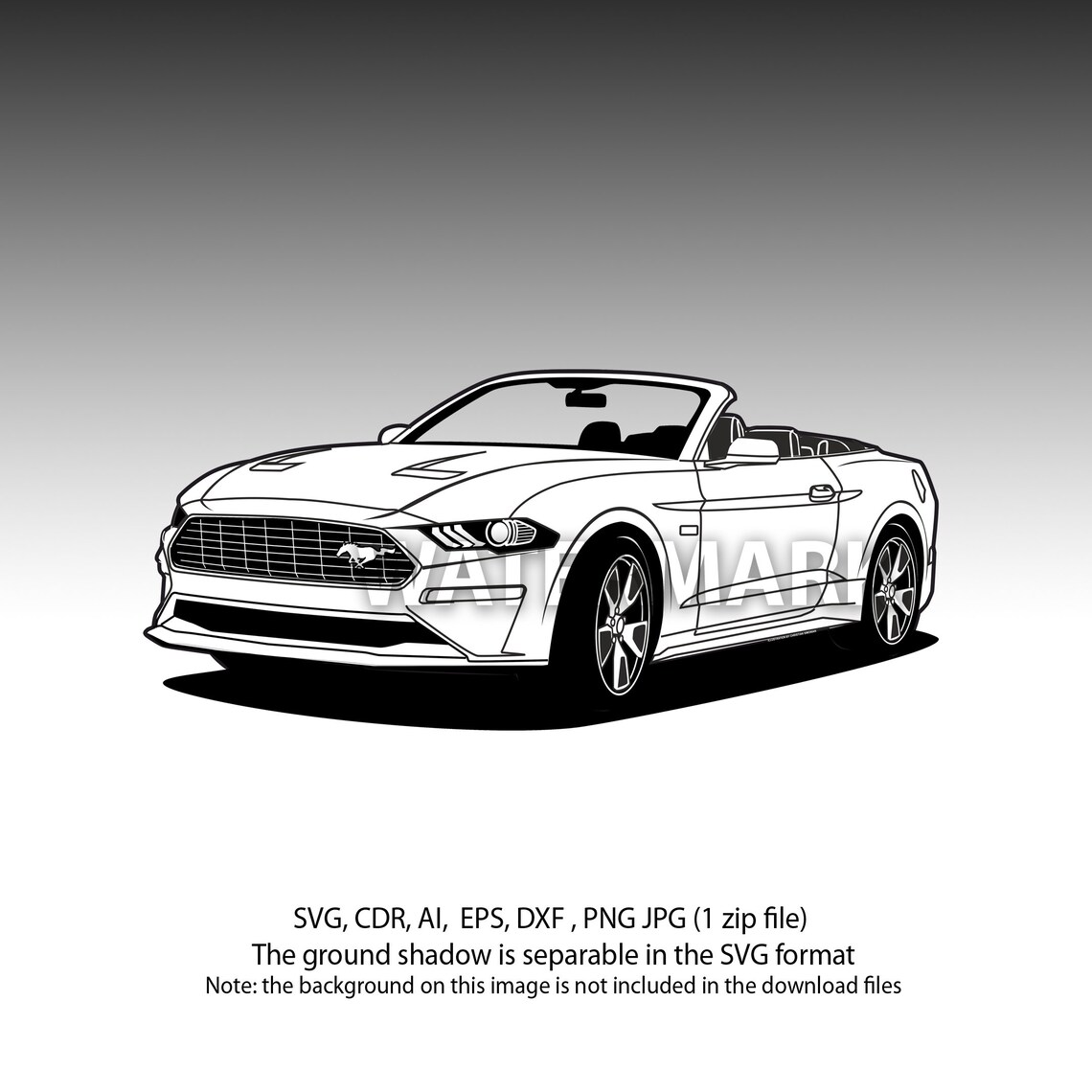Ford Mustang Convertible Svg,cdr,ai,dxf,eps,png,jpg - Etsy