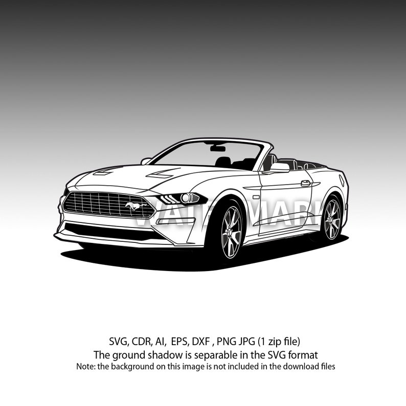 Ford Mustang Convertible Svg,cdr,ai,dxf,eps,png,jpg - Etsy