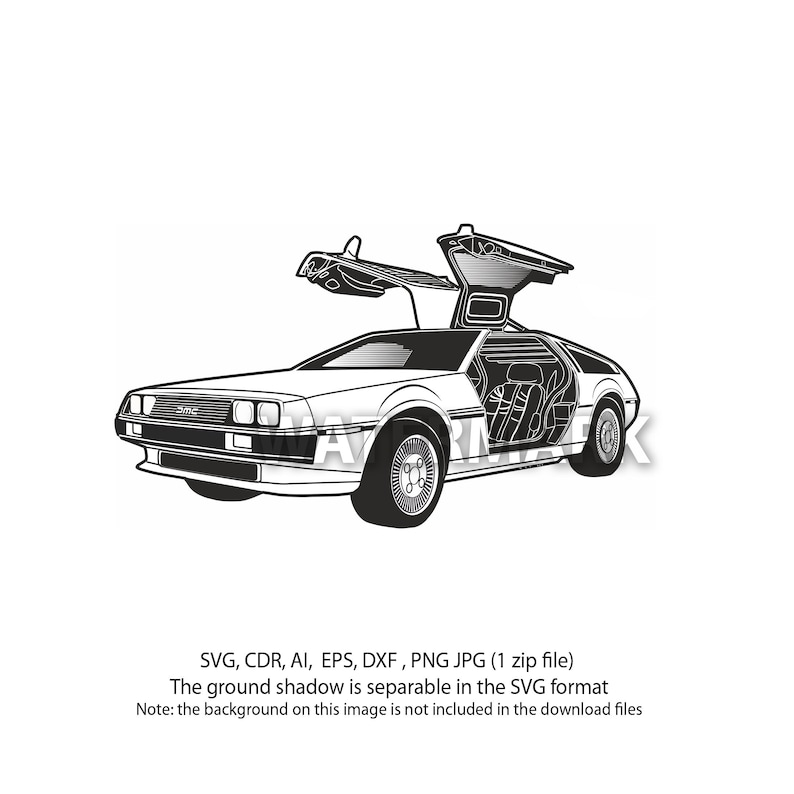 Delorean Open Doors Svg, Cdr, Eps, Ai, Png, Jpg - Etsy
