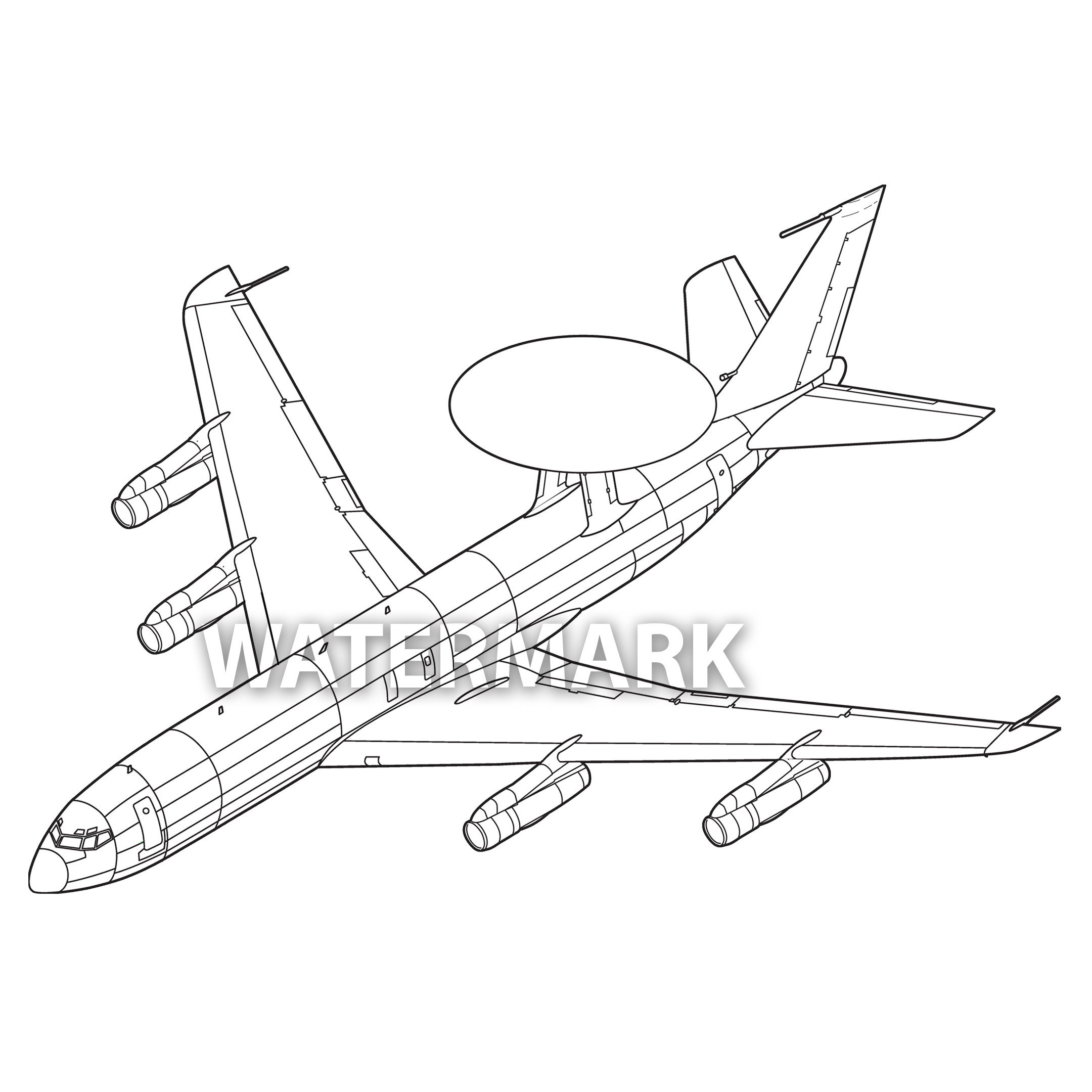 Awacs Svg, Eps, Ai, Dxf, Png, Jpg - Etsy