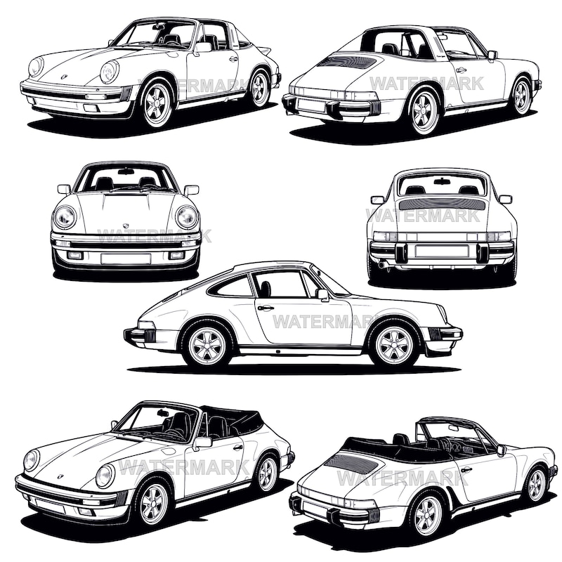 Porsche 911 Vector File - Etsy