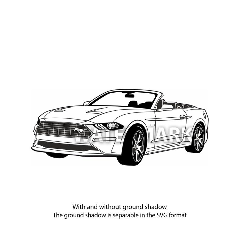 Ford Mustang Convertible Svg,cdr,ai,dxf,eps,png,jpg - Etsy