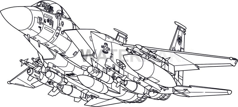F 15 Eagle Fighter Aircraft Plane , Eps, Ai, Dxf, Ai, Png, Jpg - Etsy