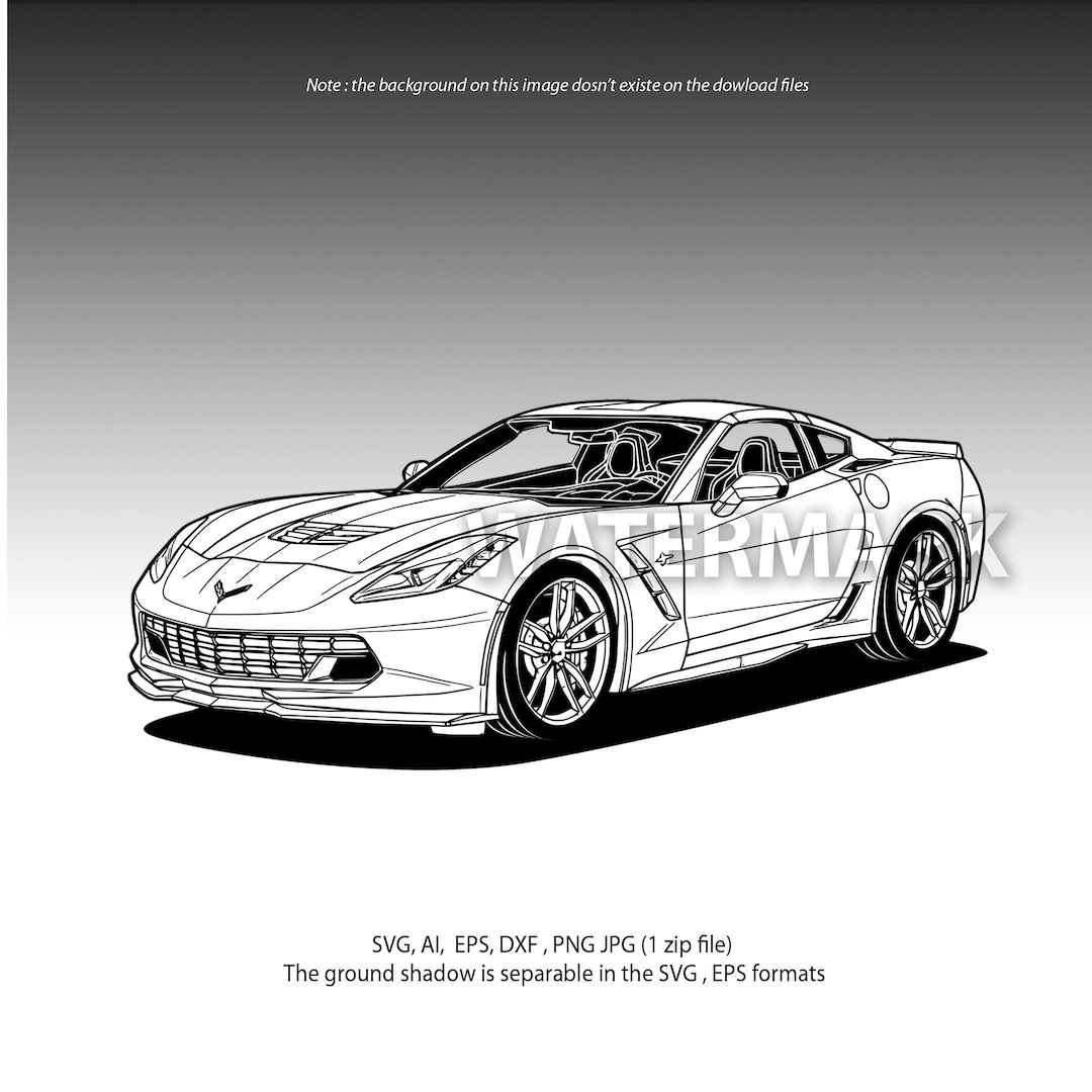 Chevrolet Corvette C7 ZO6 svg, ai, dxf, eps, png, jpg - Etsy France