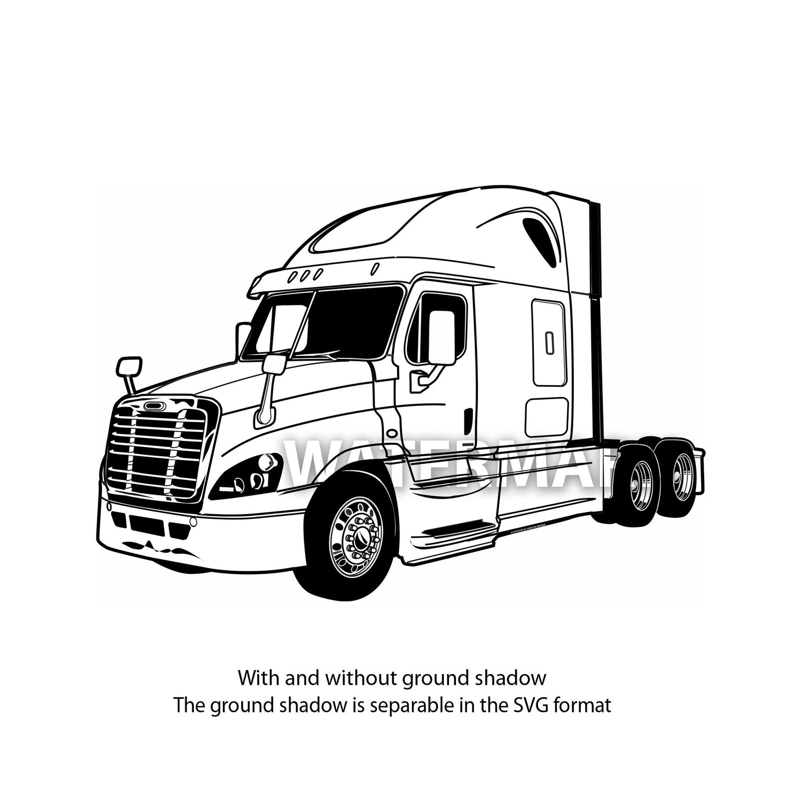 Semi Truck Freightliner Cascadia Svg,ai,dxf,eps,png,jpg - Etsy