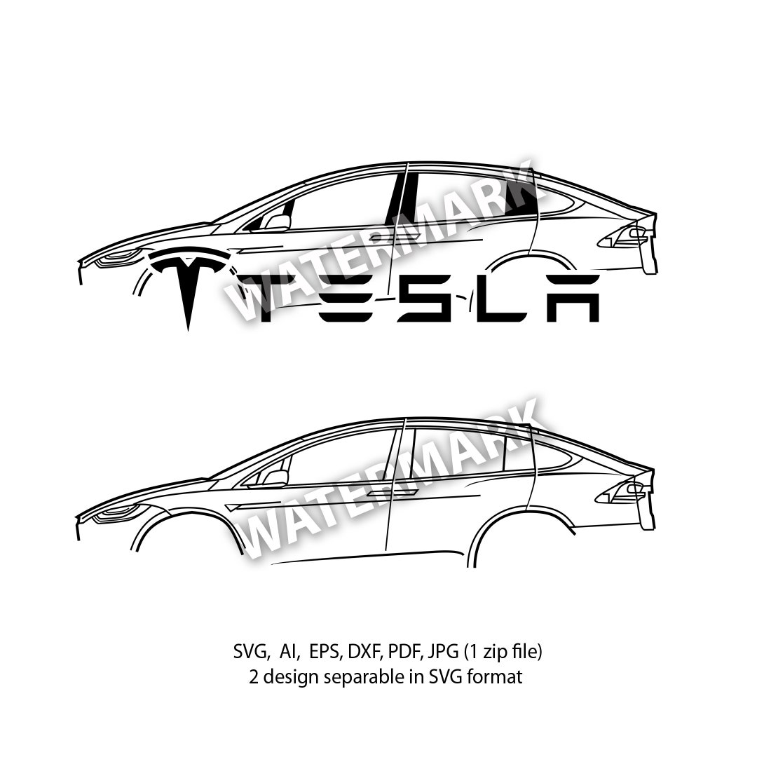 Tesla Model X Side View Svg,cdr,ai,dxf,eps,png,jpg - Etsy