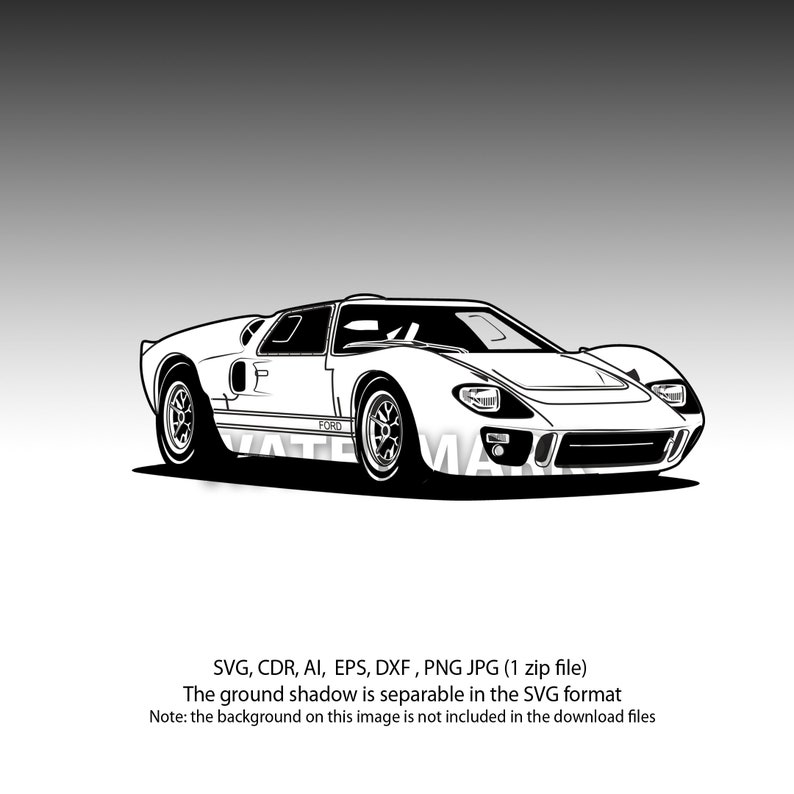 Ford GT 40 Svg,cdr,ai,dxf,eps,png,jpg - Etsy