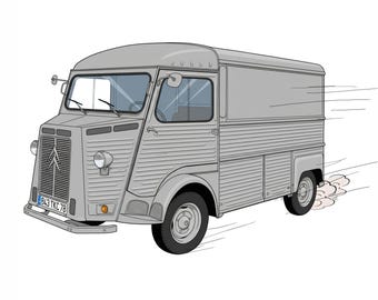 2cv Citroen Fourgonette Cartoon Style Pop Art SVG, PNG - Etsy