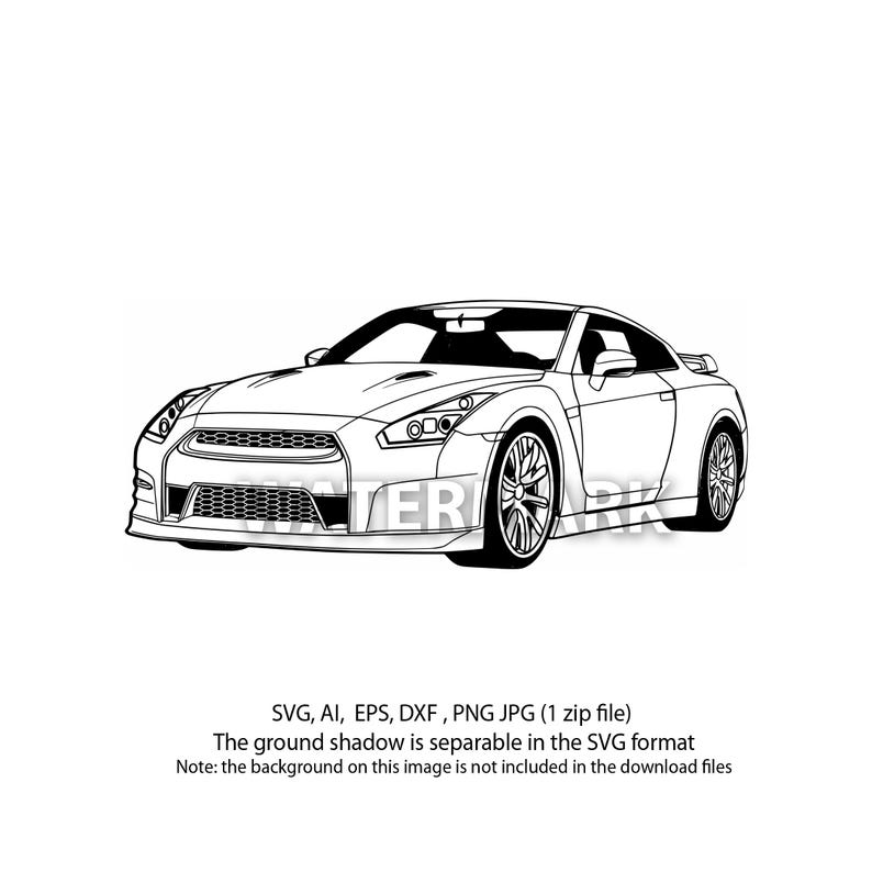 Nissan GTR Svg,ai,dxf,eps,png,jpg - Etsy