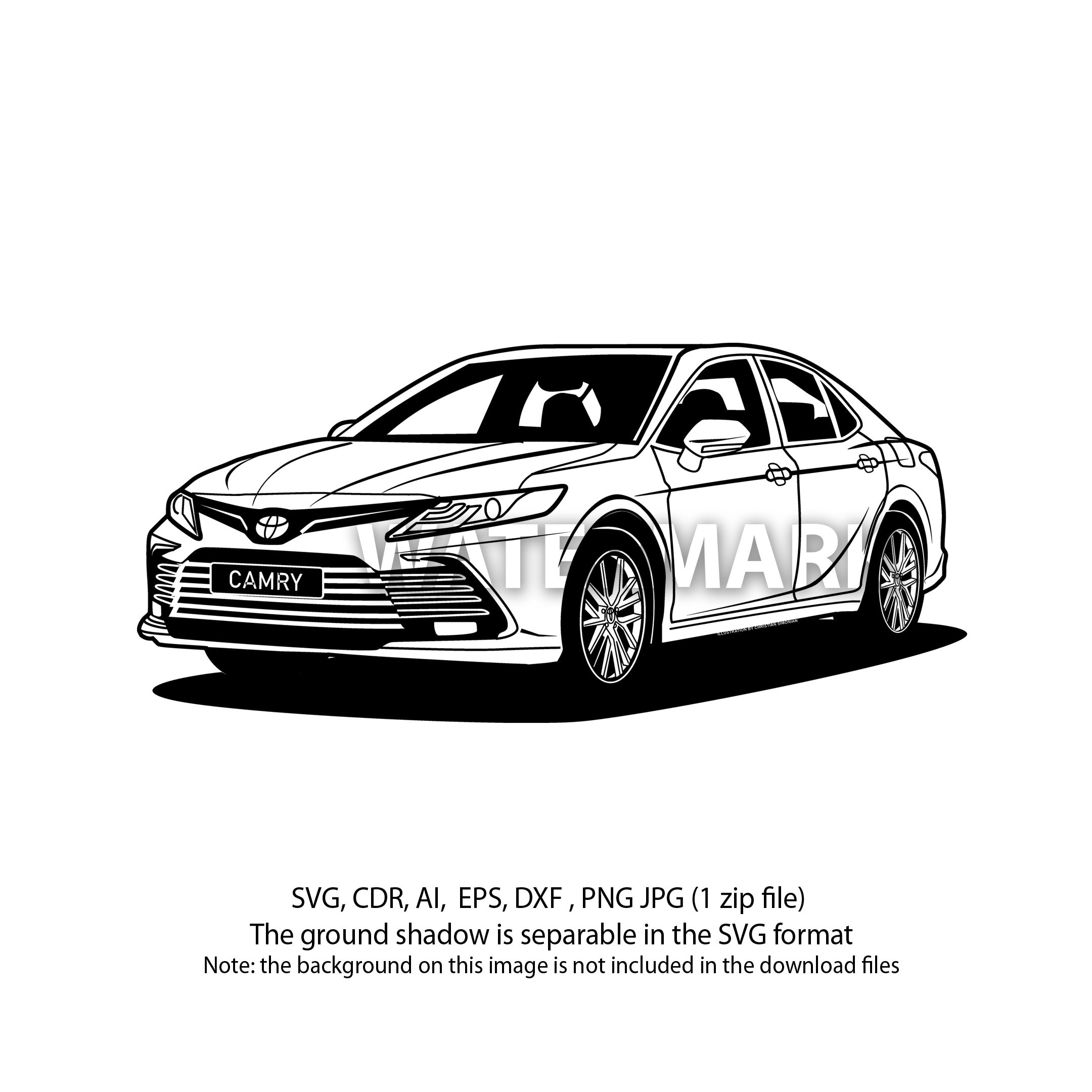 Toyota Camry Svg,cdr,ai,dxf,eps,png,jpg - Etsy