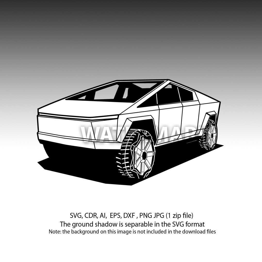 Tesla Cyber Truck Svg, Cdr, Eps, Ai, Png, Jpg - Etsy