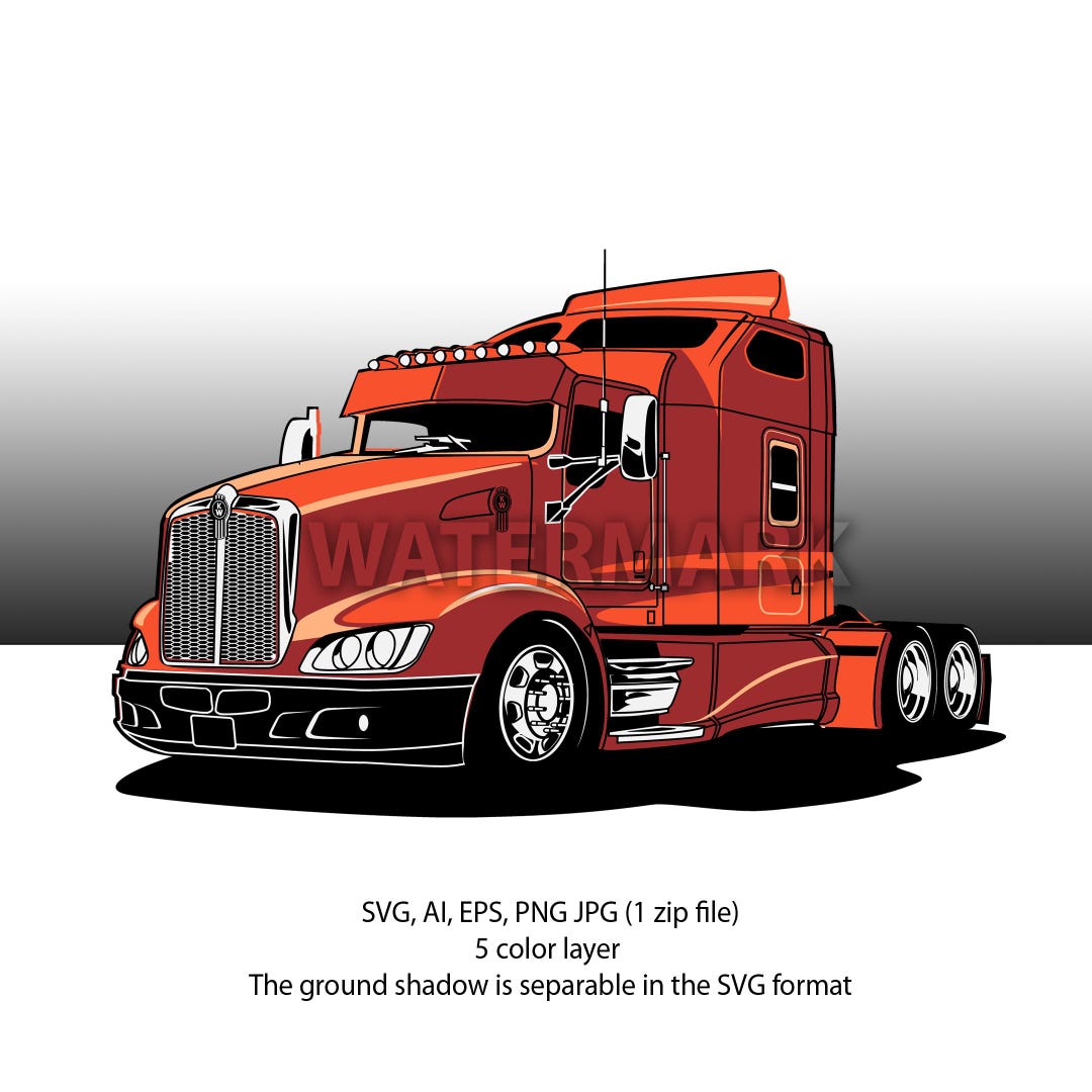 Semi Truck Kenworth T 660 Layer Colors Svg,ai,eps,png,jpg - Etsy