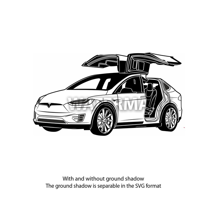 Tesla Model X Open Doors Svg, Cdr, Eps, Ai, Png, Jpg - Etsy