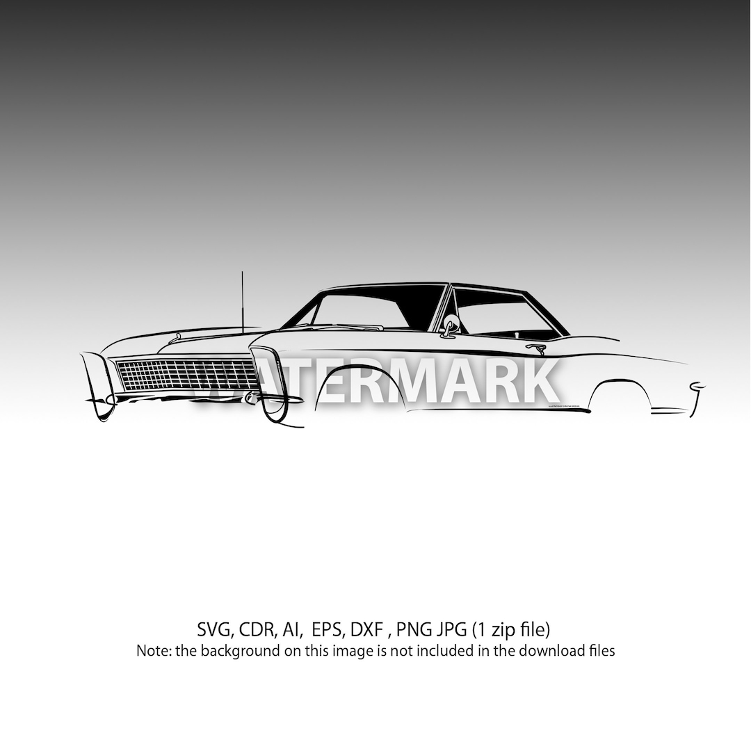 Buick Riviera 1965 Sketch Svg, Cdr, Eps, Ai, Png, Jpg - Etsy