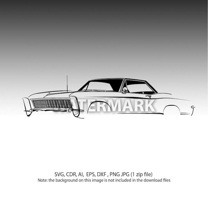 Buick Riviera 1965 Sketch Svg, Cdr, Eps, Ai, Png, Jpg - Etsy
