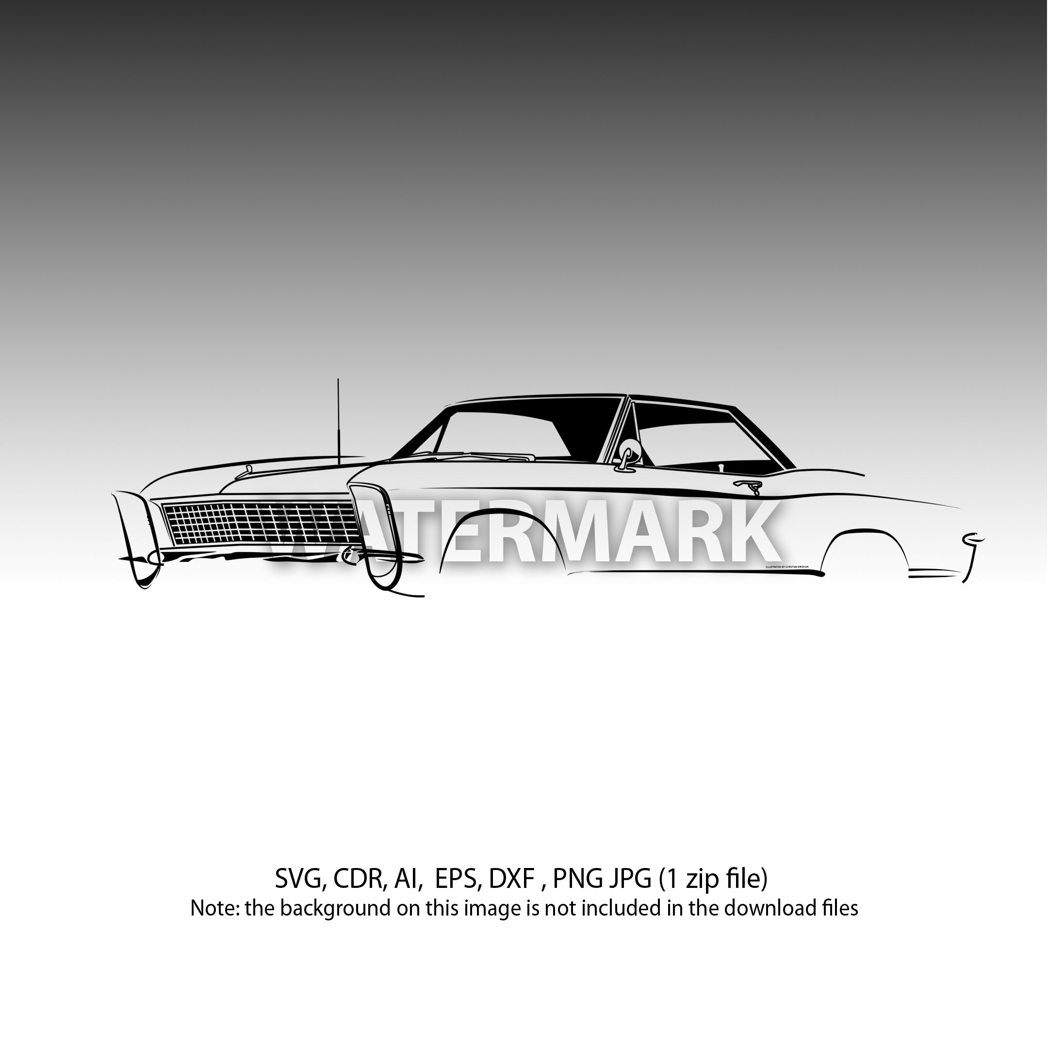 Buick Riviera 1965 Sketch Svg, Cdr, Eps, Ai, Png, Jpg - Etsy
