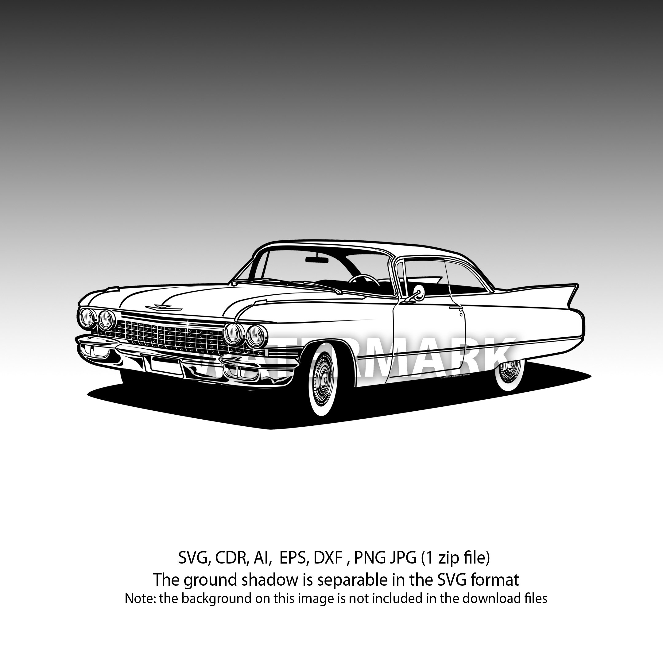 Cadillac Coupe Deville Svg,cdr,ai,dxf,eps,png,jpg - Etsy