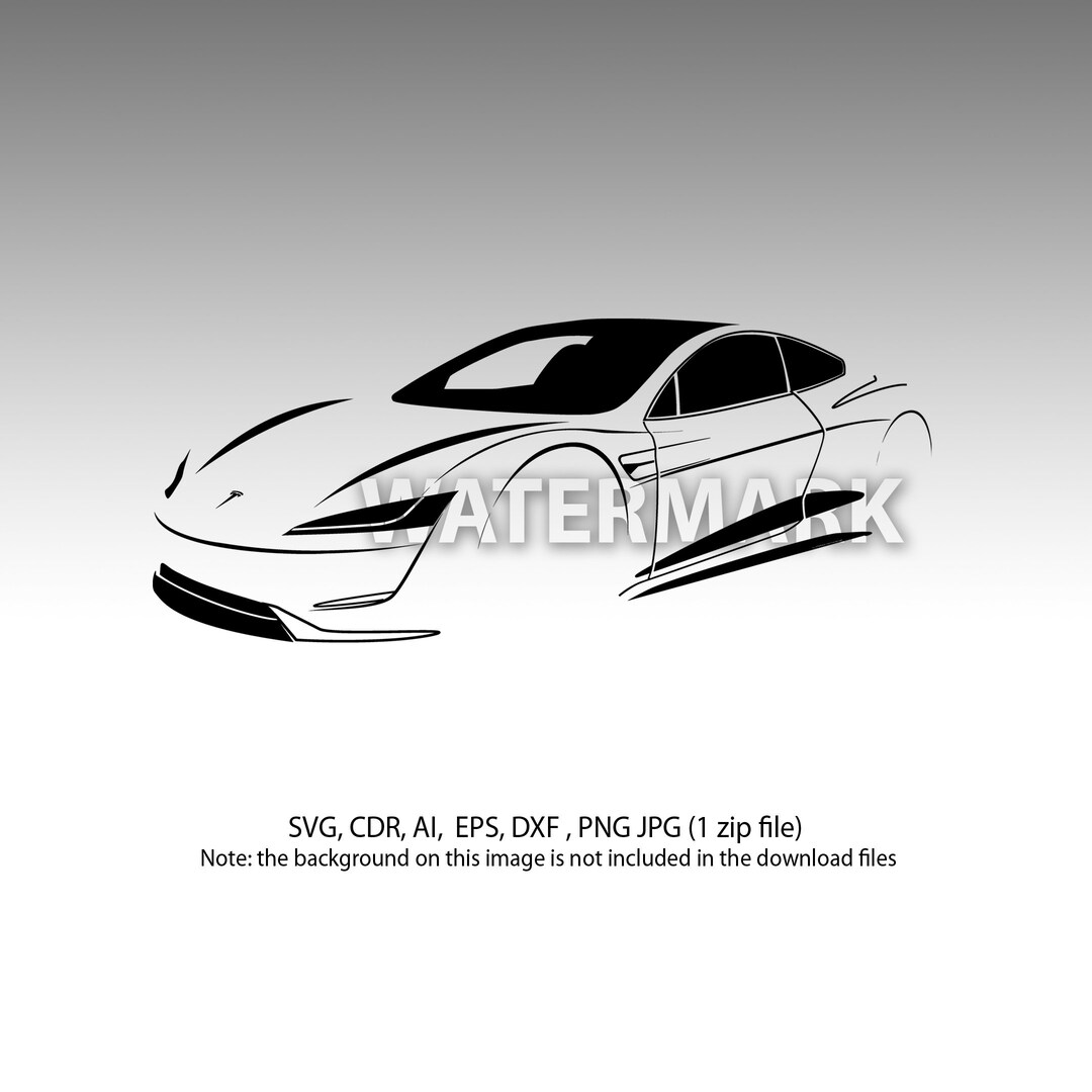 Tesla Roadster Sketch Svg, Cdr, Eps, Ai, Png, Jpg - Etsy