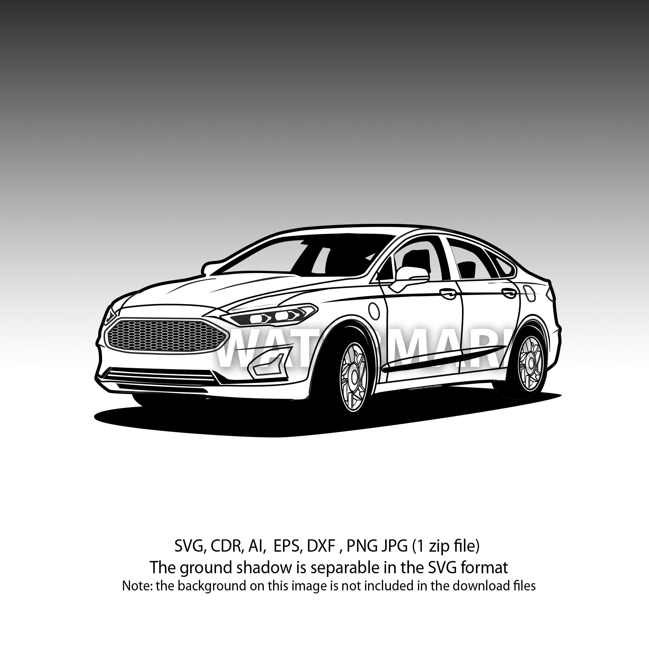 Ford Fusion Svg,cdr,ai,dxf,eps,png,jpg - Etsy