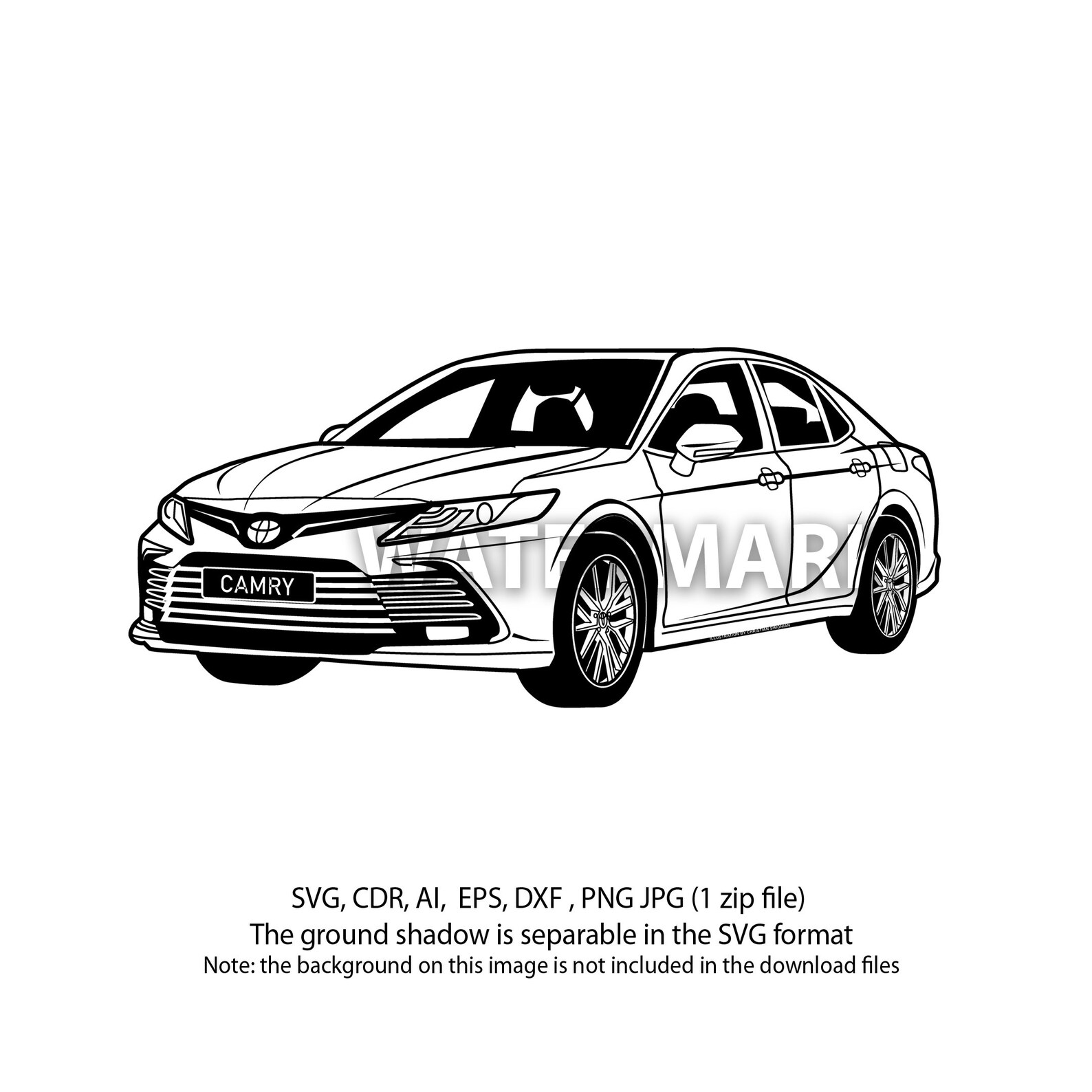 Toyota Camry Svg,cdr,ai,dxf,eps,png,jpg - Etsy
