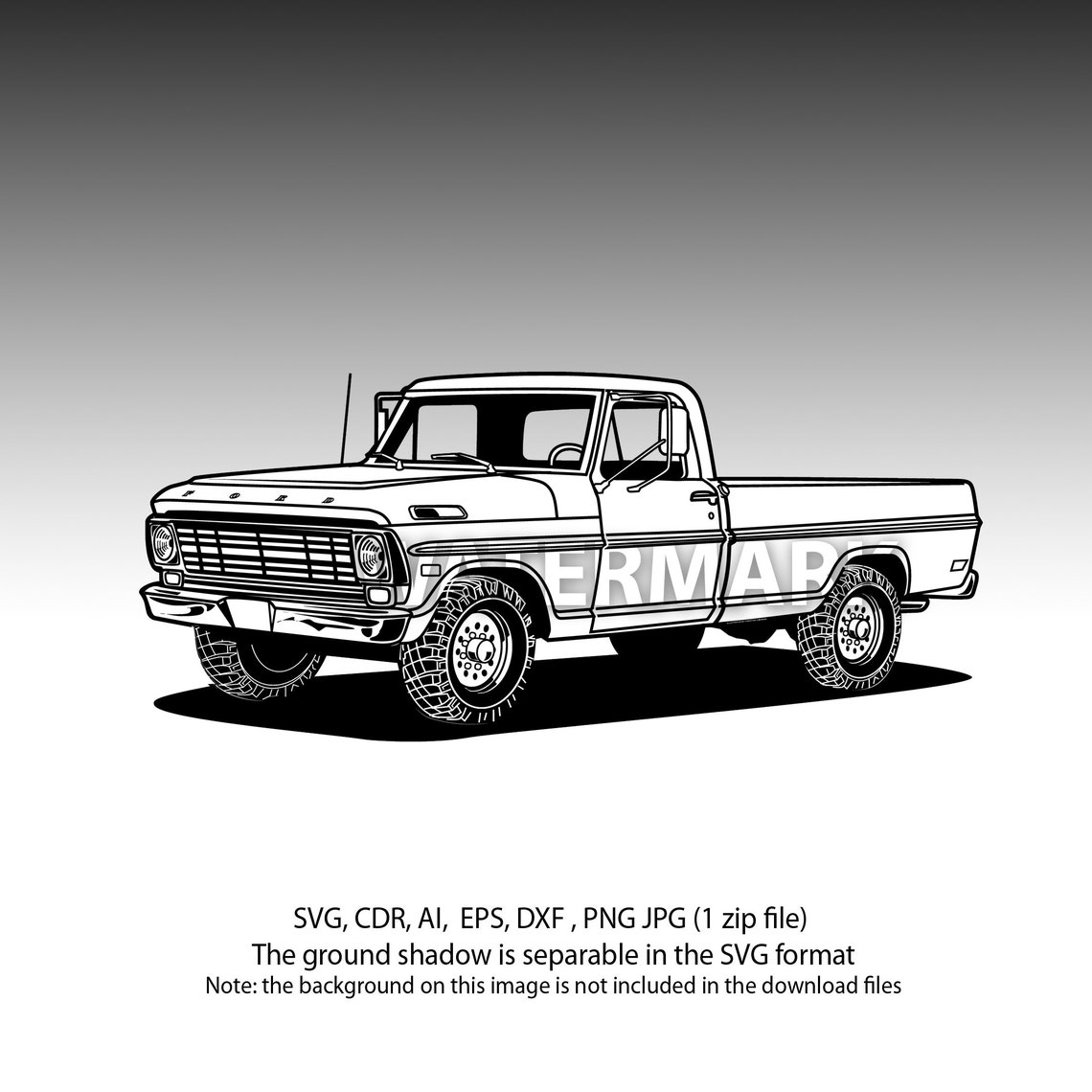 Ford Pickup F 100 1968 Svg,cdr,ai,dxf,eps,png,jpg - Etsy