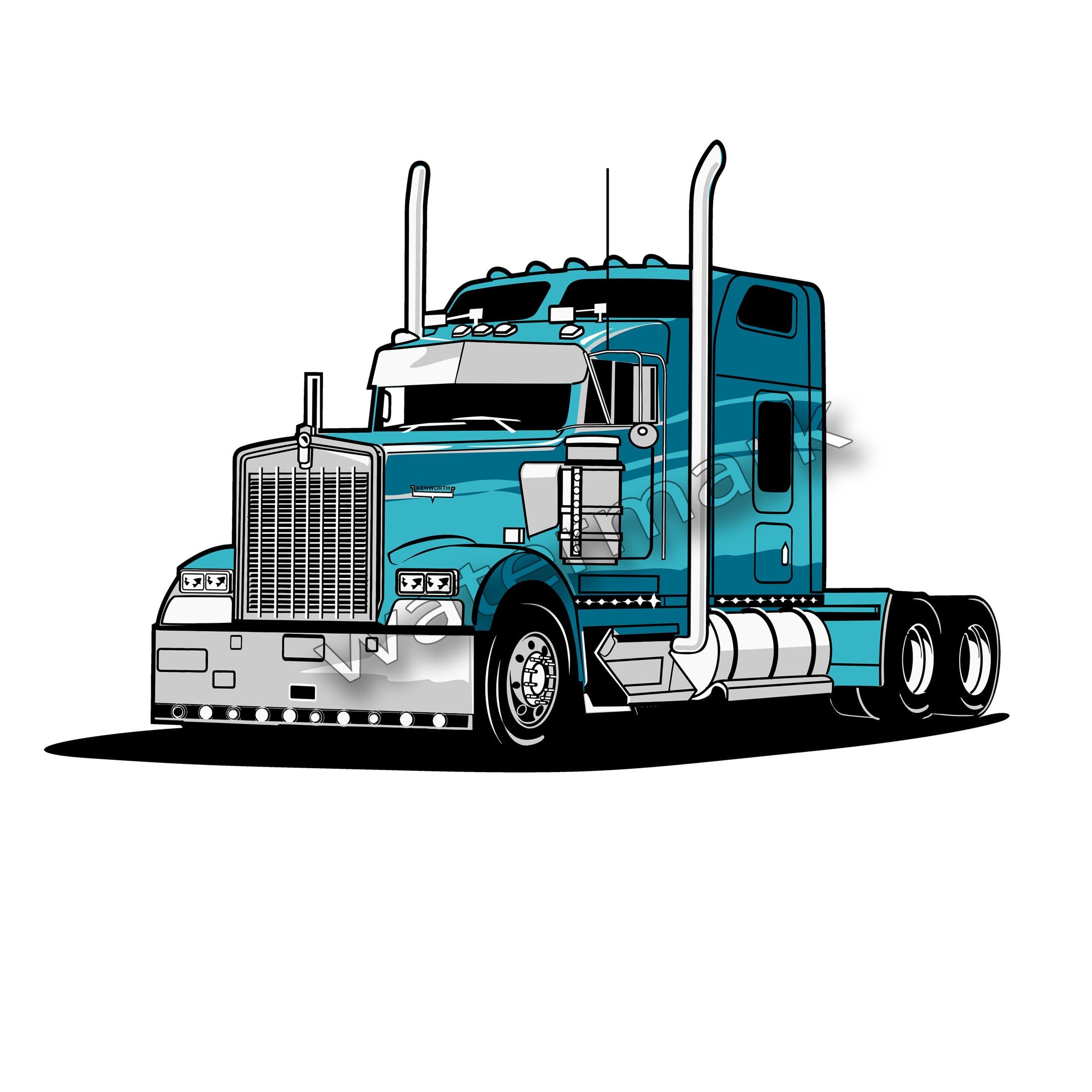 Semi Truck Kenworth Layer Colors With American Flag Svg,cdr,eps,png,jpg ...
