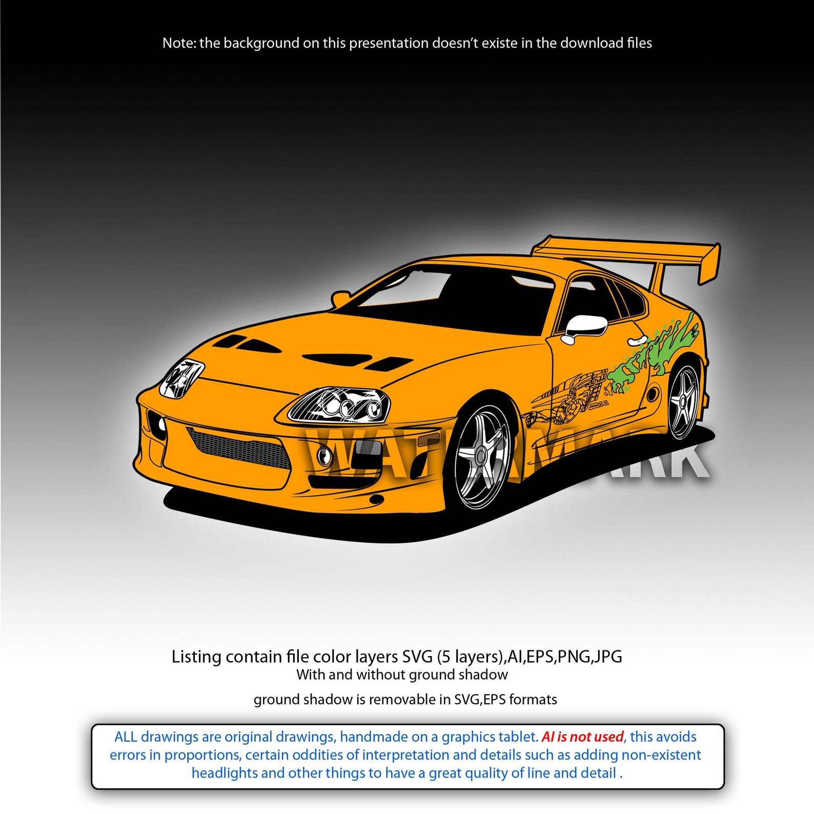Toyota Supra Color Layered Svg,cdr,ai,eps,png,jpg - Etsy