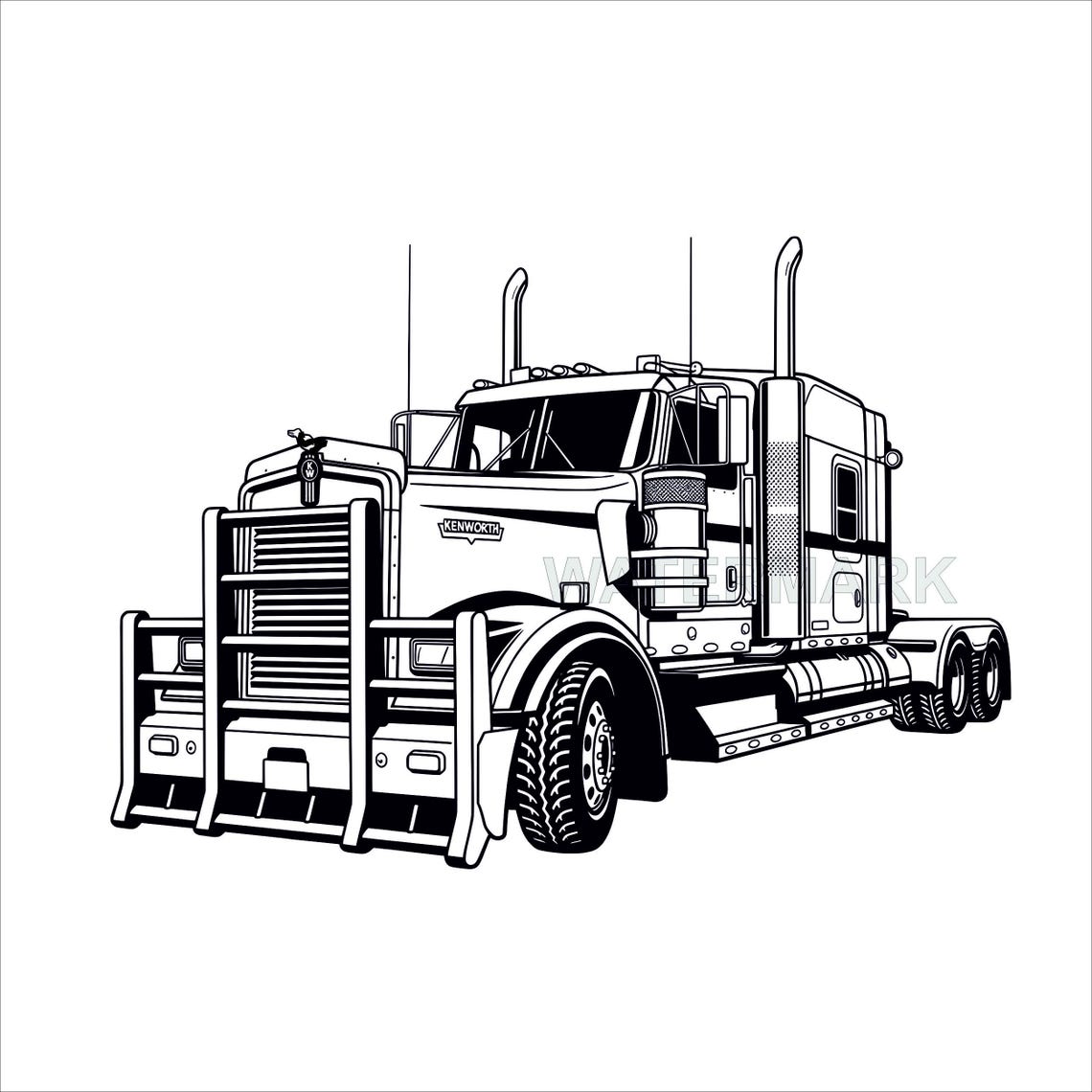 Kenworth W900 Flat Top Semi Truck Svg,dxf,eps,ai,png,jpg - Etsy