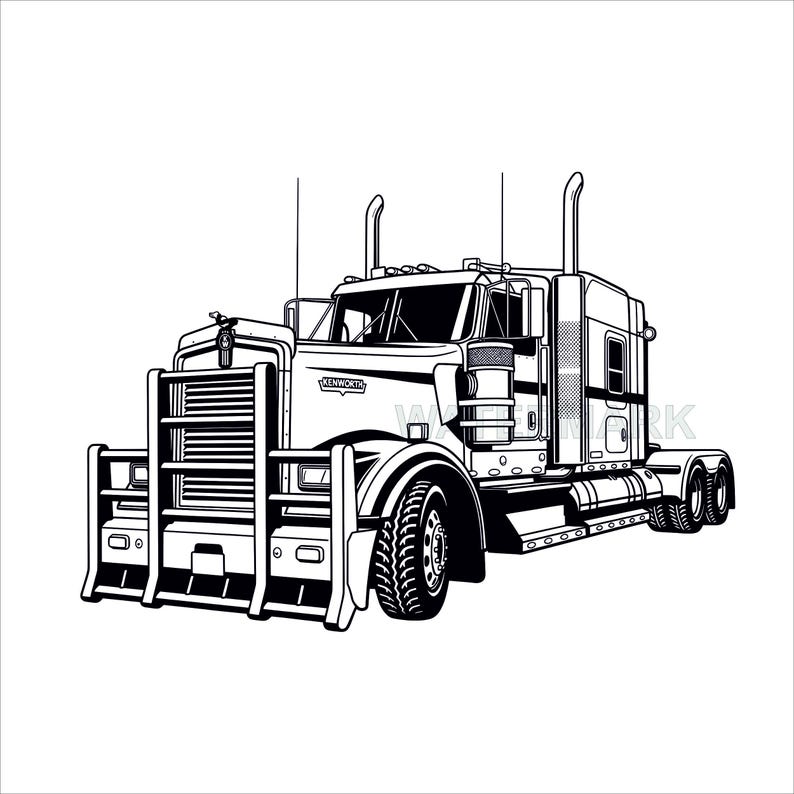 Kenworth W900 Flat Top Semi Truck Svg,dxf,eps,ai,png,jpg - Etsy