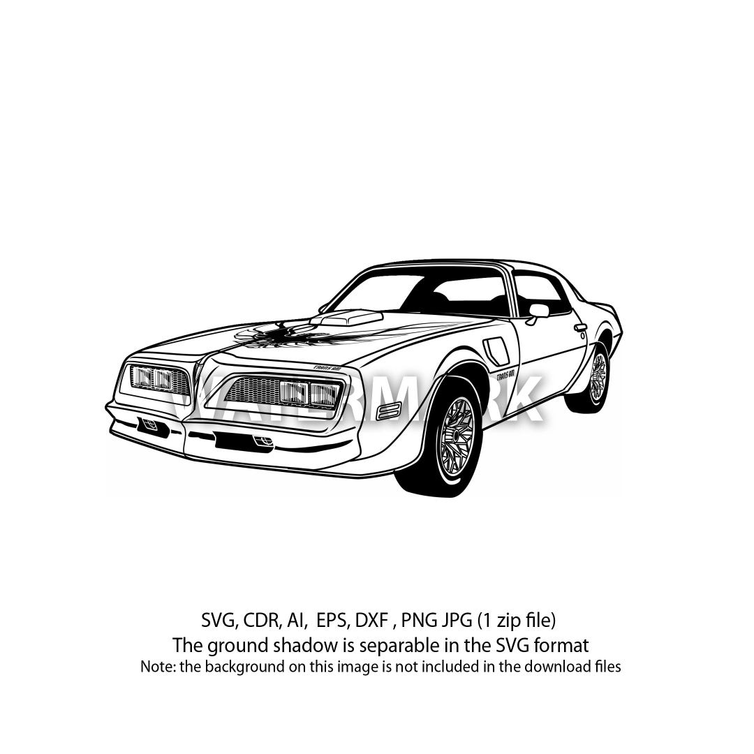 Pontiac Firebird Transam 1977 Svg,cdr,ai,dxf,eps,png,jpg - Etsy