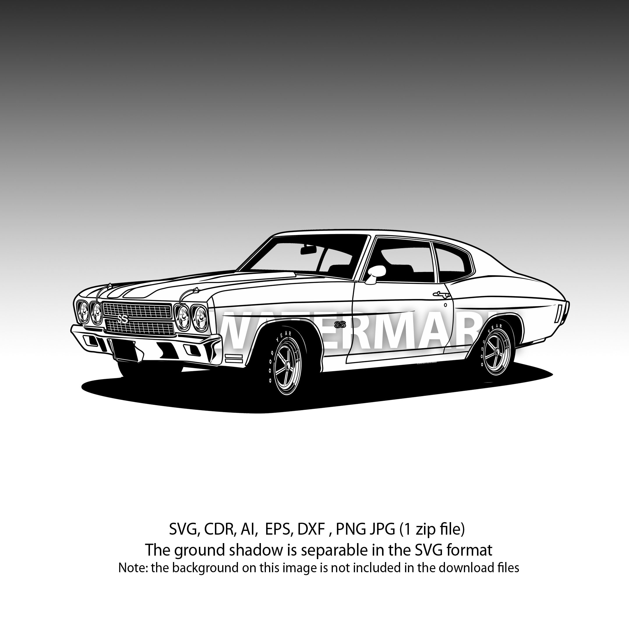 Chevrolet Chevelle 1970 Svg,cdr,ai,dxf,eps,png,jpg - Etsy