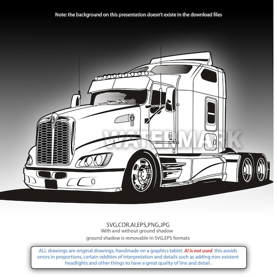 Kenworth Semi Truck Drawing