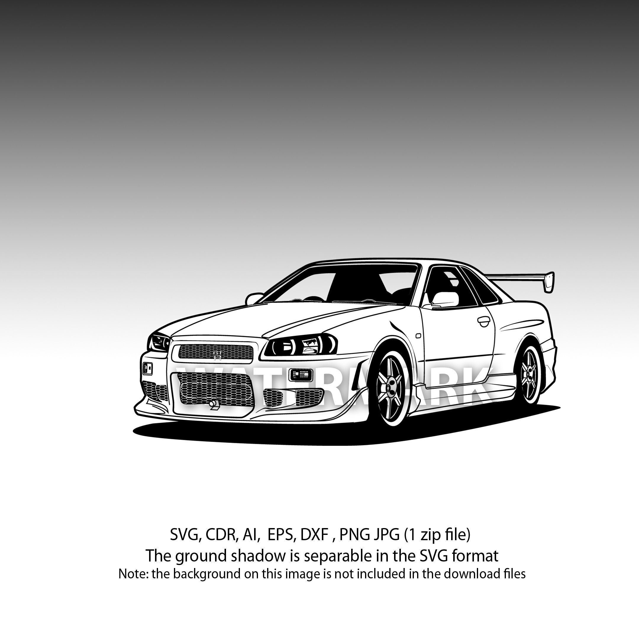 Nissan Skyline (svg, cdr, ai, dxf, eps, png, jpg) - Etsy España