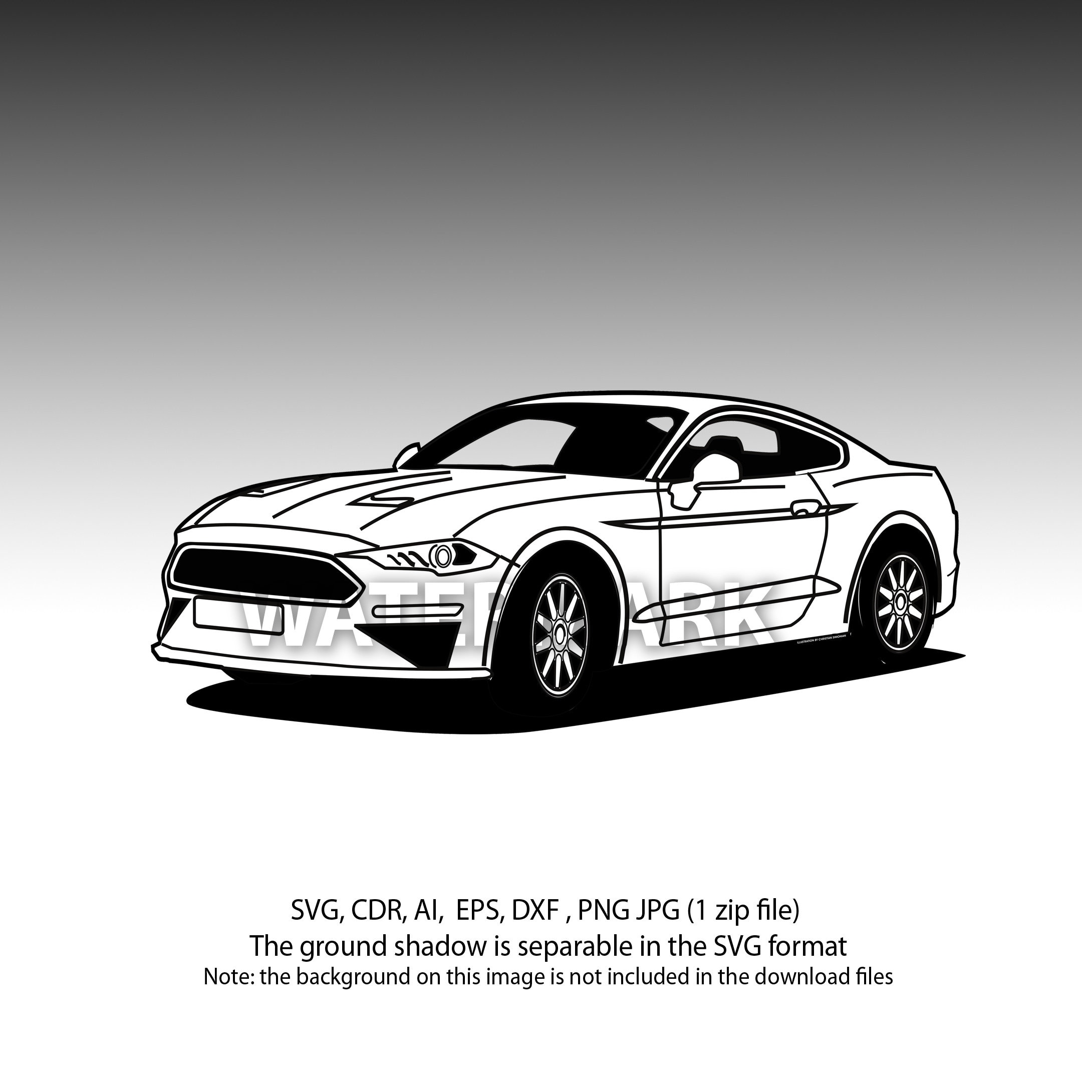 Ford Mustang 2021 Svg,cdr,ai,dxf,eps,png,jpg - Etsy