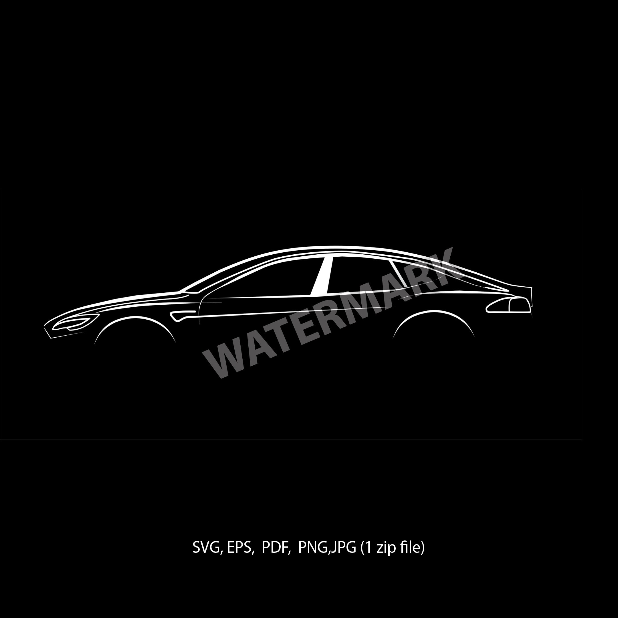Tesla Model S Silhouette Svg,eps,pdf,png,jpg - Etsy
