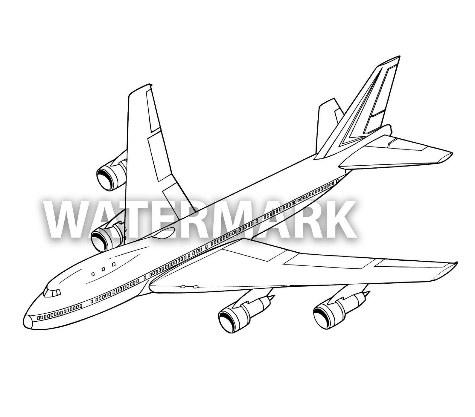 Boing 747 Svg, Eps, Ai, Dxf, Ai, Png, Jpg - Etsy