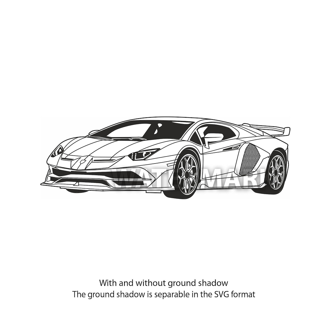 Lamborghini Aventador Svg,cdr,ai,dxf,eps,png,jpg - Etsy