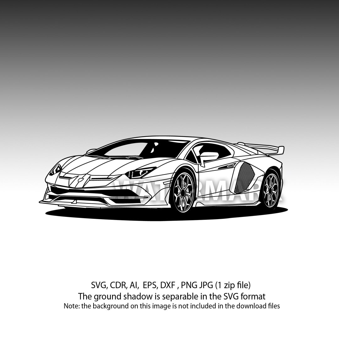 Lamborghini Aventador Svg,cdr,ai,dxf,eps,png,jpg - Etsy