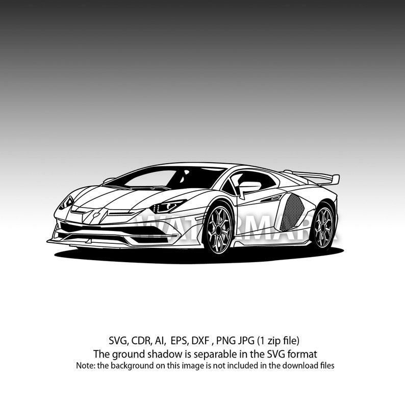 Lamborghini Aventador Svg,cdr,ai,dxf,eps,png,jpg - Etsy