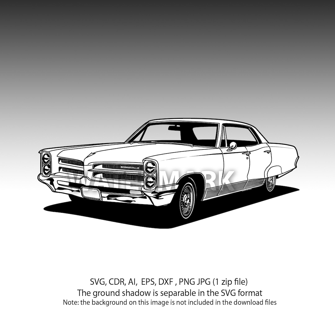 Pontiac Bonneville Svg,cdr,ai,dxf,eps,png,jpg - Etsy