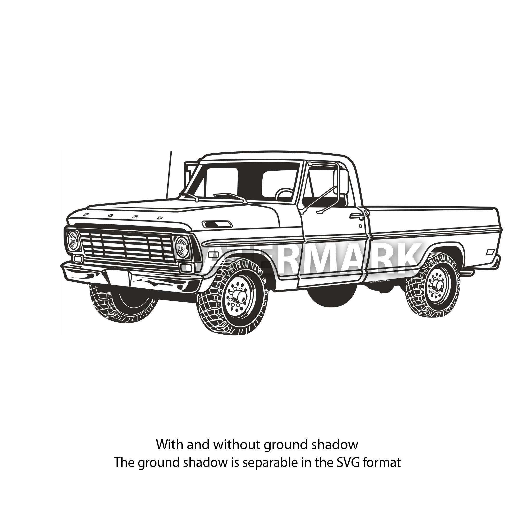 Ford Pickup F 100 1968 Svg,cdr,ai,dxf,eps,png,jpg - Etsy