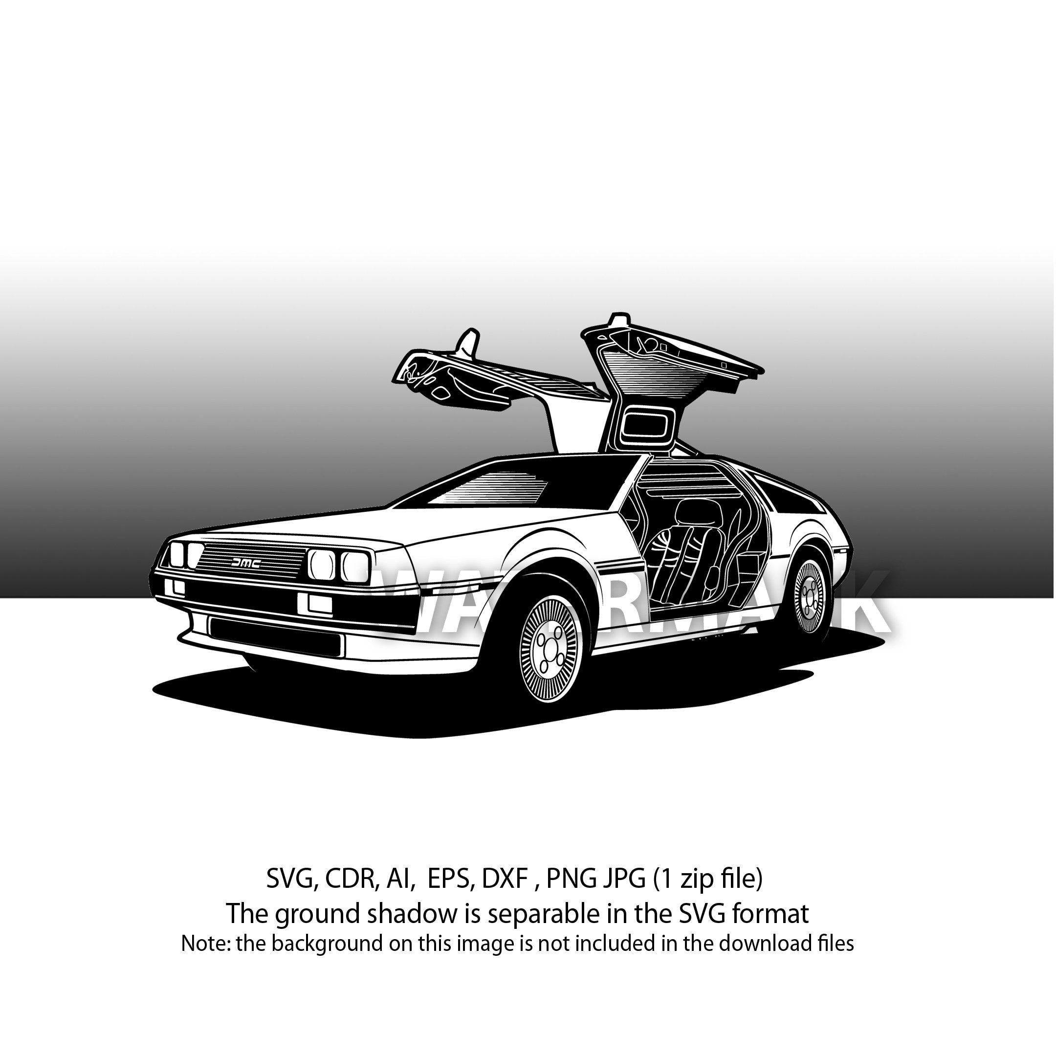 Delorean Open Doors Svg, Cdr, Eps, Ai, Png, Jpg - Etsy