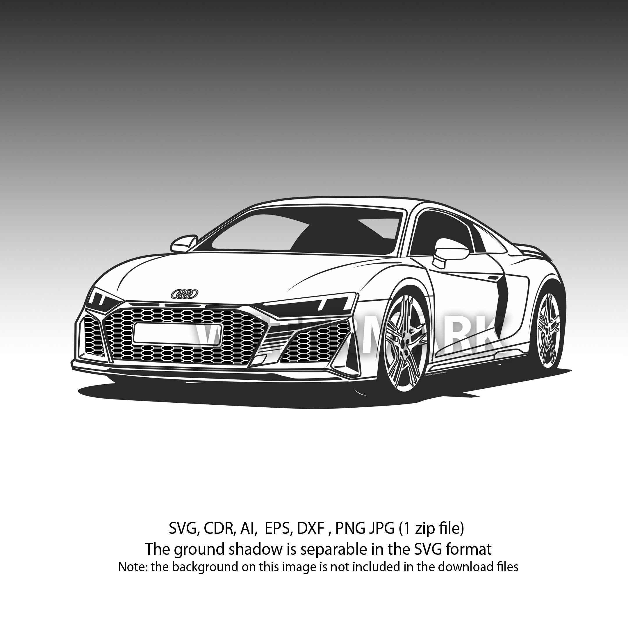 Audi R8 Svg, Cdr, Eps, Ai, Png, Jpg - Etsy