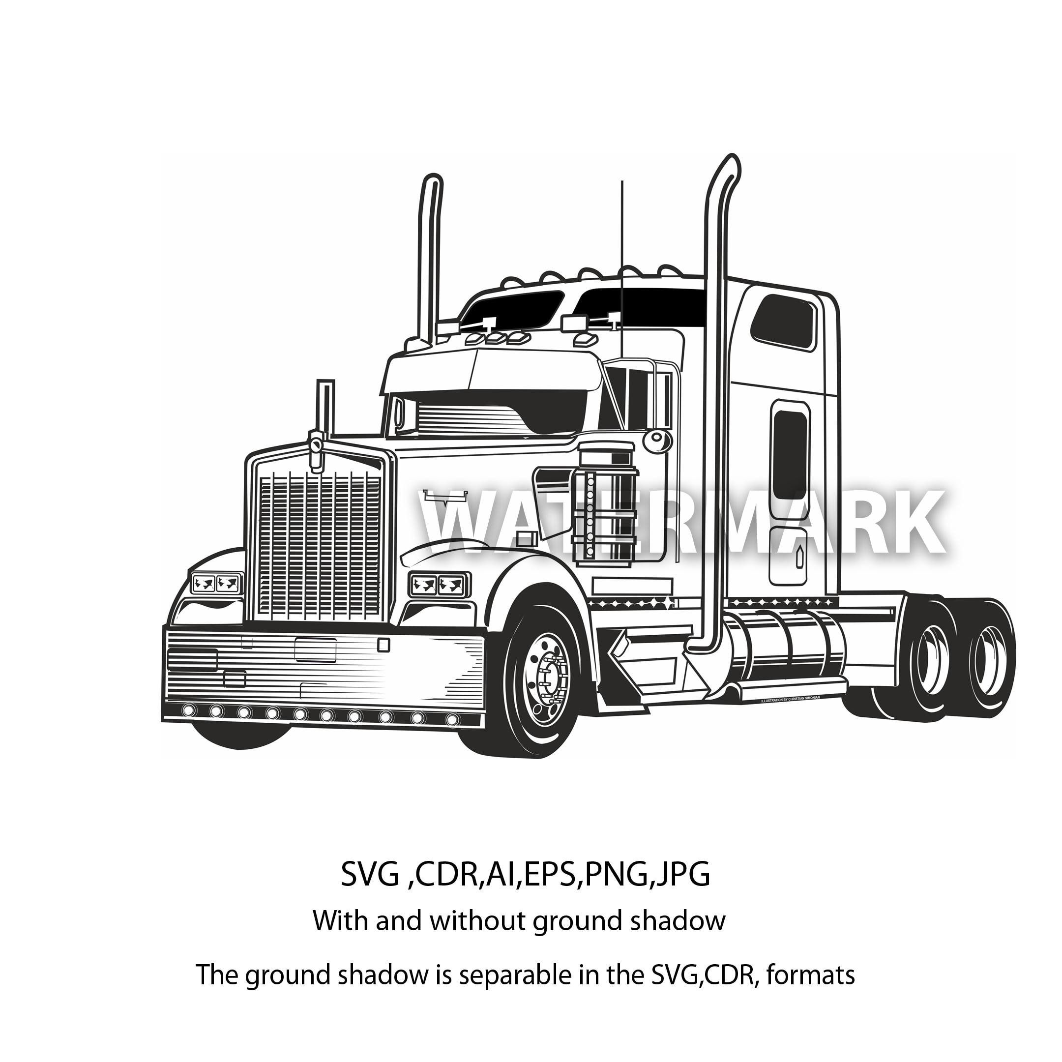 Kenworth W900 Semi Truck Svg,eps,ai,png,jpg - Etsy