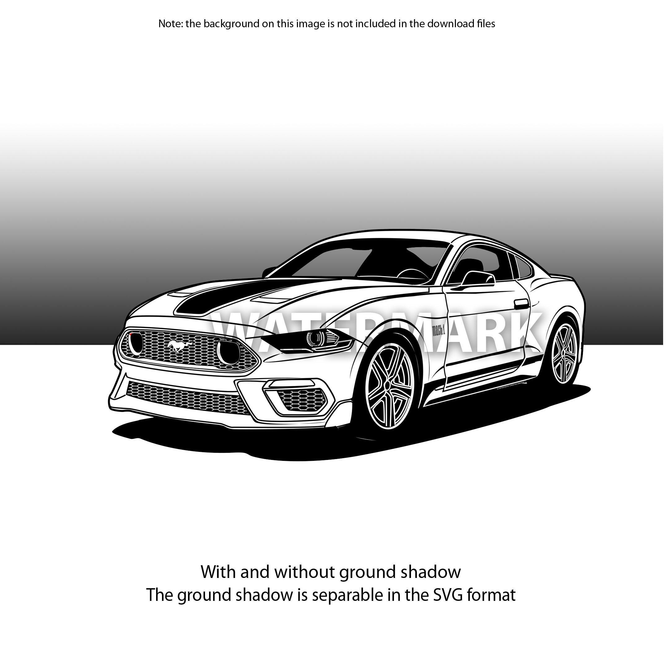 Ford Mustang Mach-1 2022 Svg,cdr,ai,dxf,eps,png,jpg - Etsy