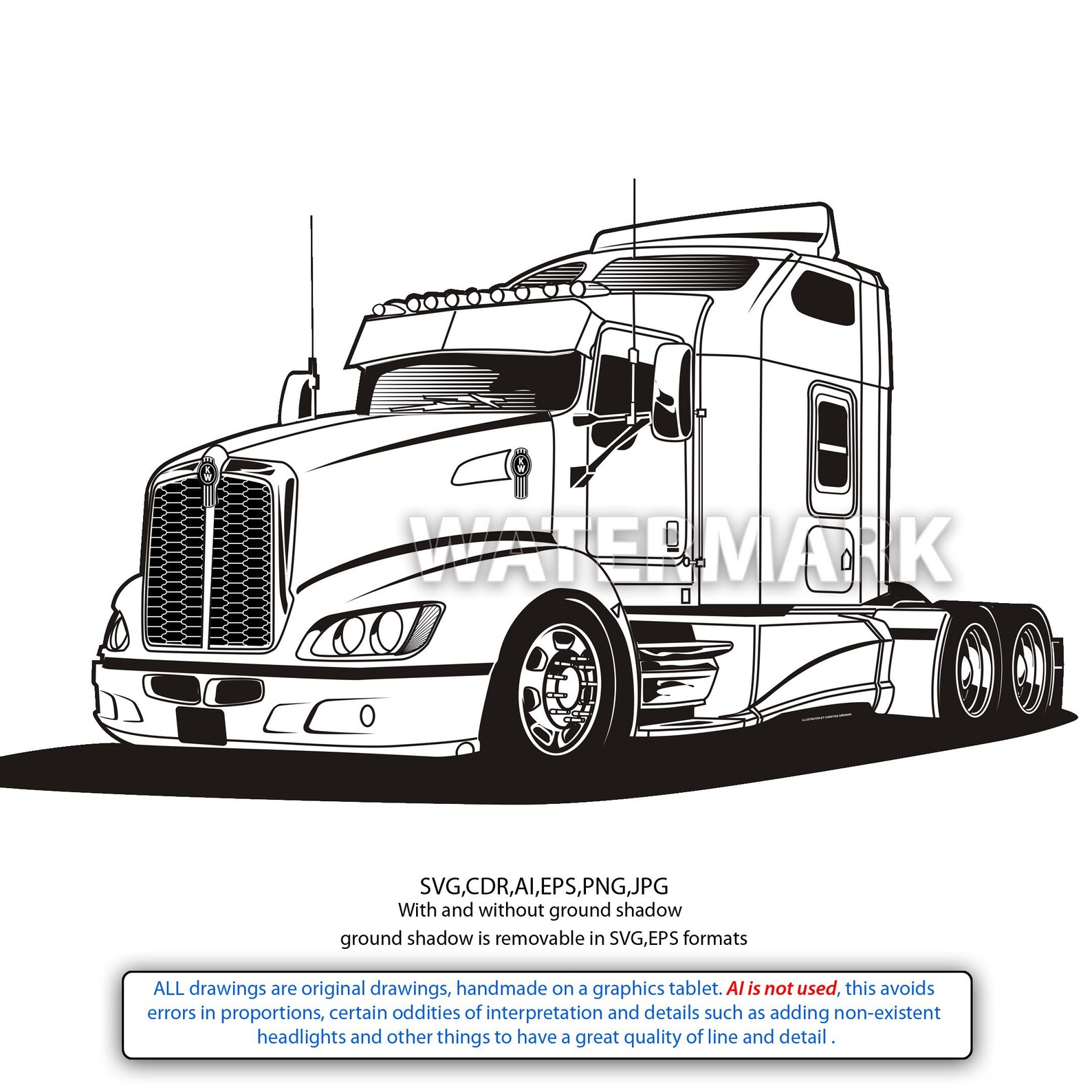 Semi Truck Kenworth T 660 Svg,ai,dxf,eps,png,jpg - Etsy